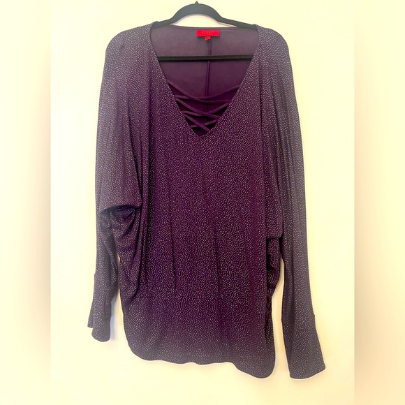 Jennifer Lopez | Tops | Dark Purple Xl Top With Small Silver Glitter ...